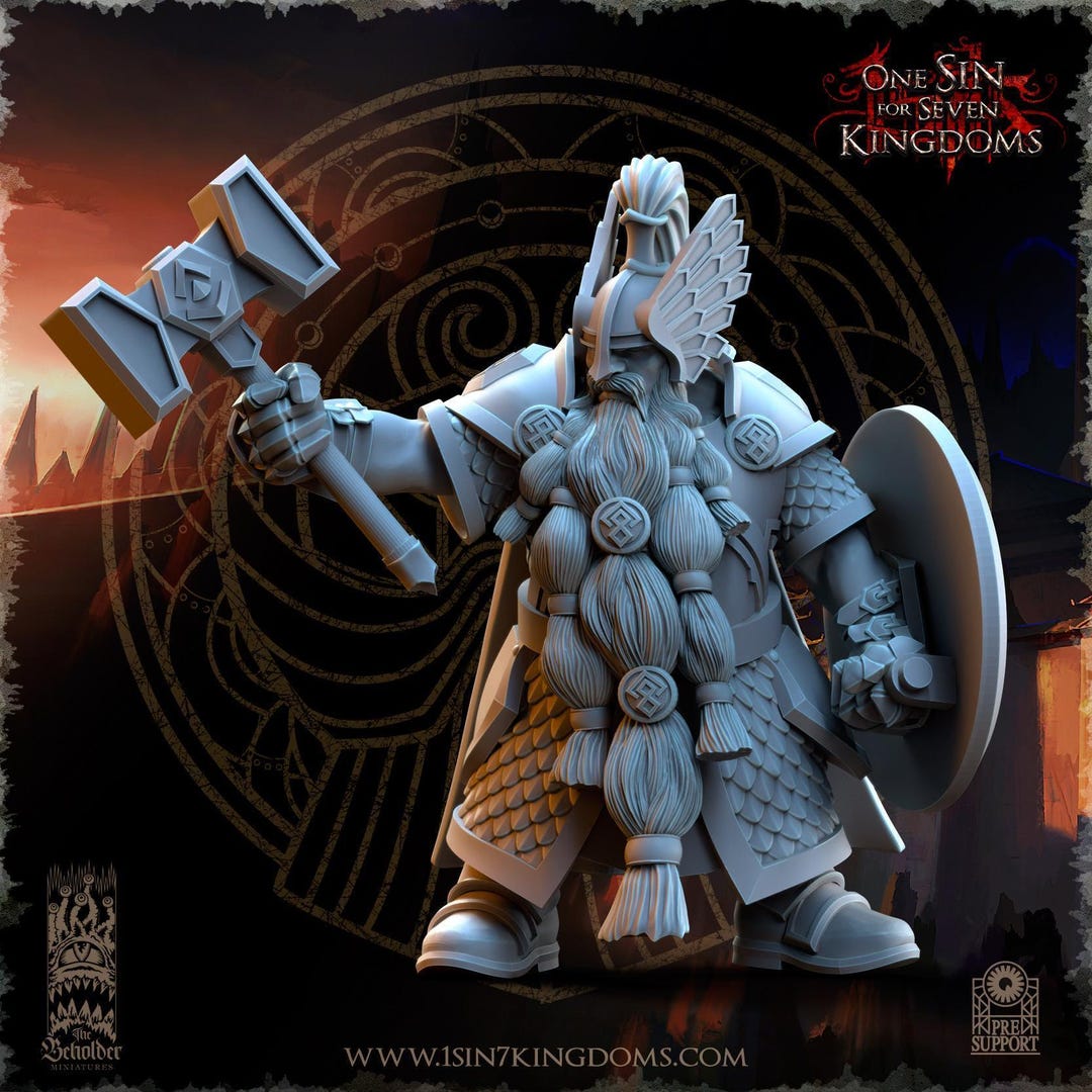 Dwarf Highborn Warrior Sergeant • Dnd • TTRPG • Wargaming Miniatures - Etsy