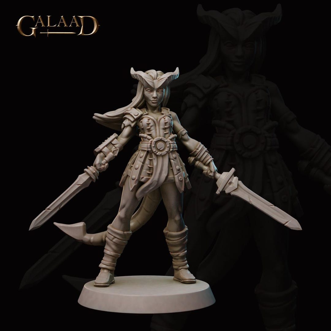 Female Tiefling Witch Hunter Dnd TTRPG Wargaming Miniatures 3D Printed ...