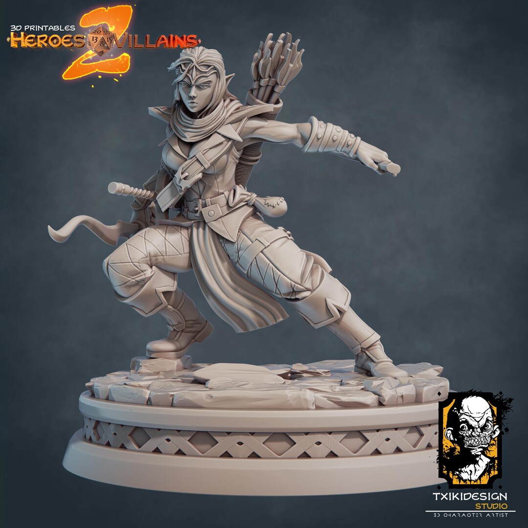 Sylvari, Archer Elf Dnd TTRPG Wargaming Miniatures 3D Printed Photos of ...