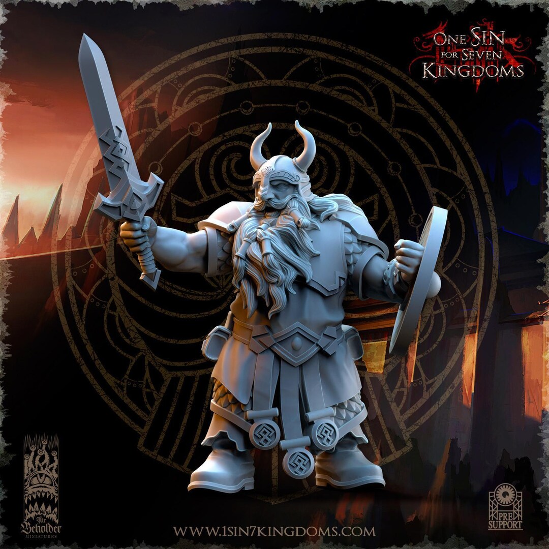 Dwarf Warrior Sergeant With Sword and Shield • Dnd • TTRPG • Wargaming ...