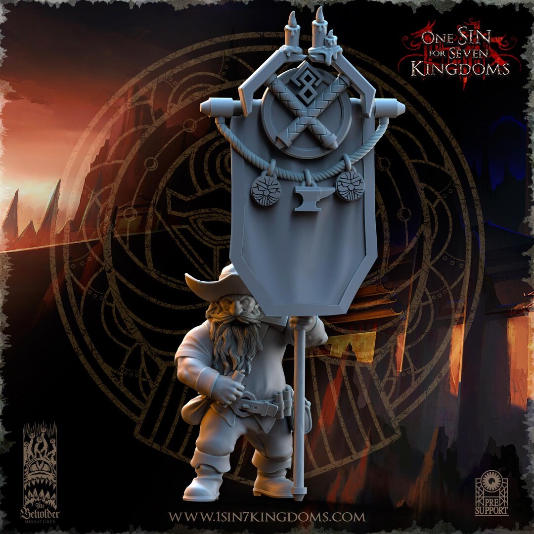 Miners Standard Bearer • Dnd • TTRPG • Wargaming Miniatures - Etsy