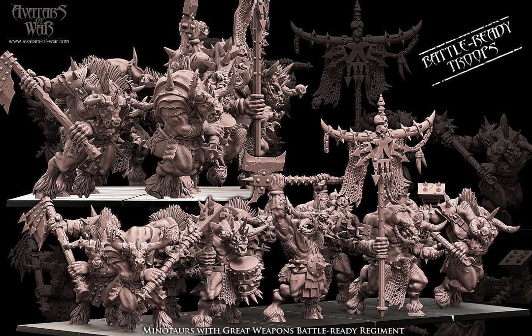 Minotaurs With Great Weapons - Battle-ready Regiment • Dnd • TTRPG ...