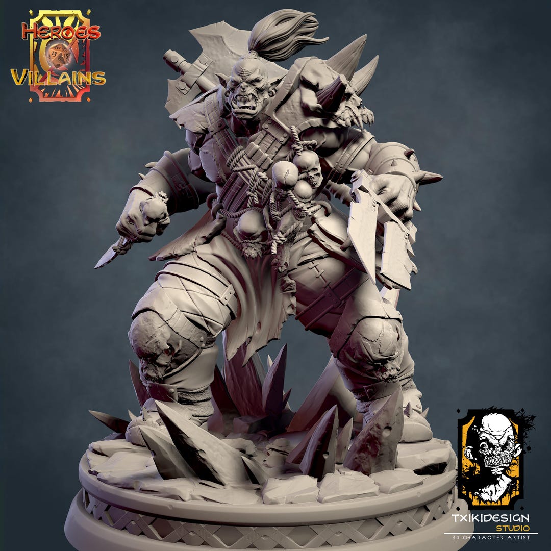 Ork Dnd TTRPG Wargaming Miniatures 3D Printed Photos of the Mini Will ...