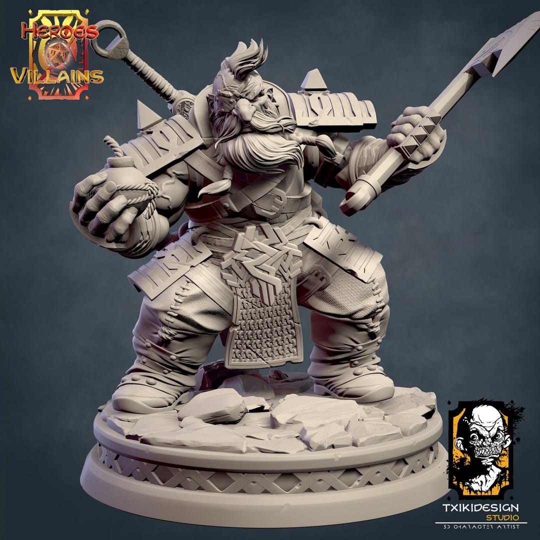 Dwarf • Dnd • TTRPG • Wargaming Miniatures (3D Printed Photos of the ...