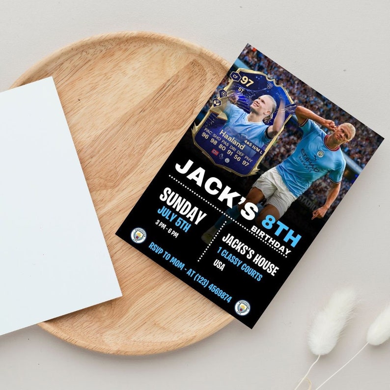Erling Haaland | Manchester City | Birthday Invitation - Etsy