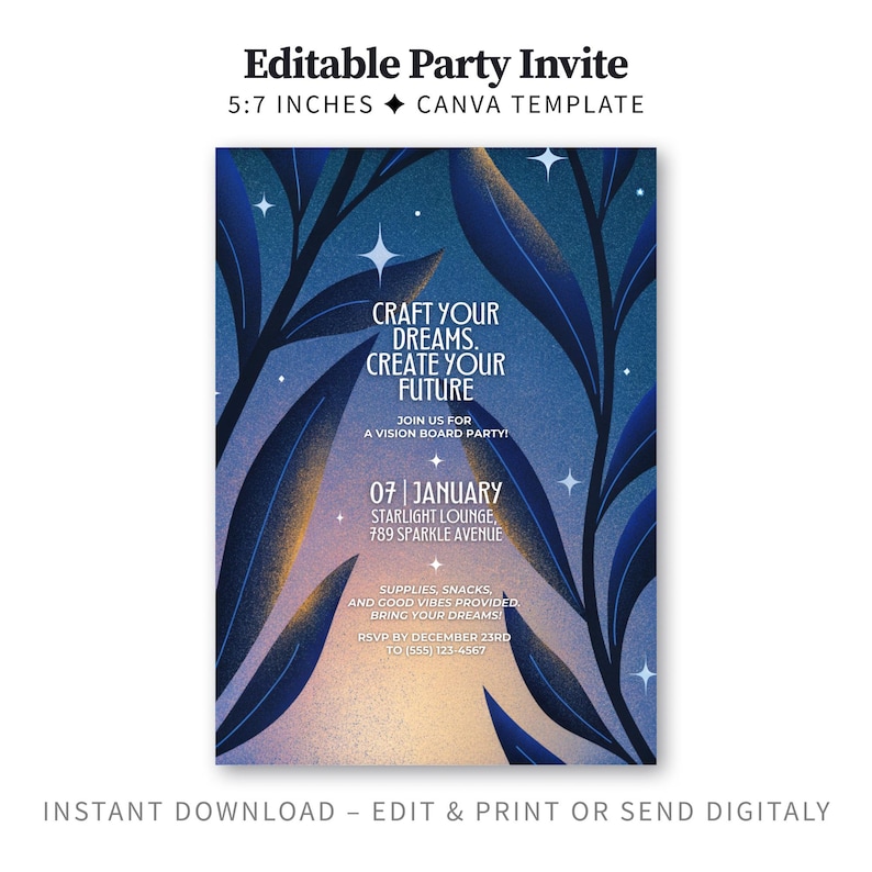 Vision Board Party Invitation - Manifestation Gathering - Girls Night ...