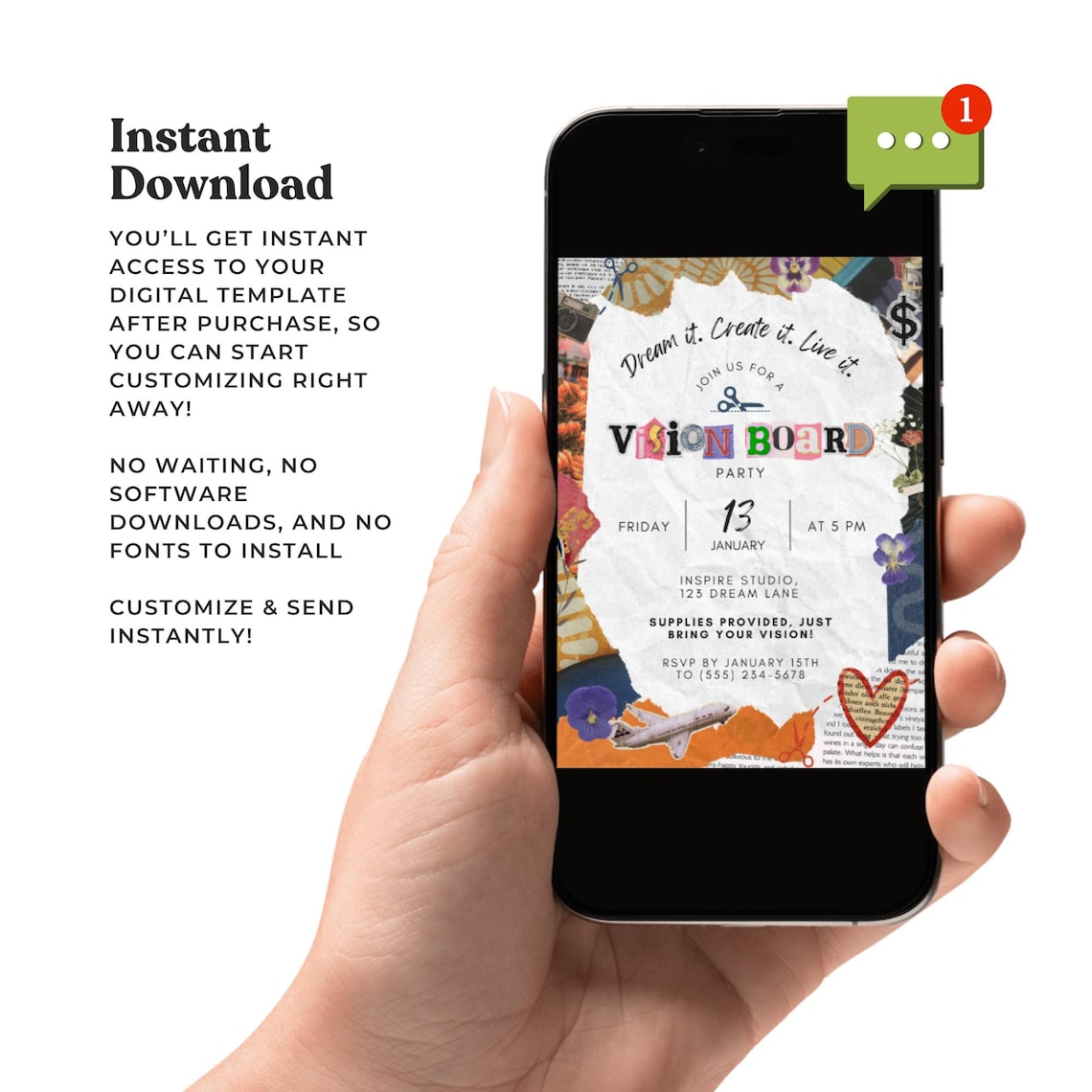 Vision Board Party Invitation | Manifestation Gathering | Girls Night ...