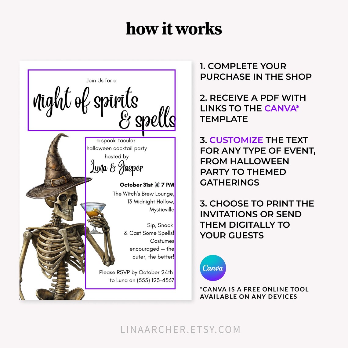 Minimalist Cocktail Party Invite – Editable Canva Template - Etsy