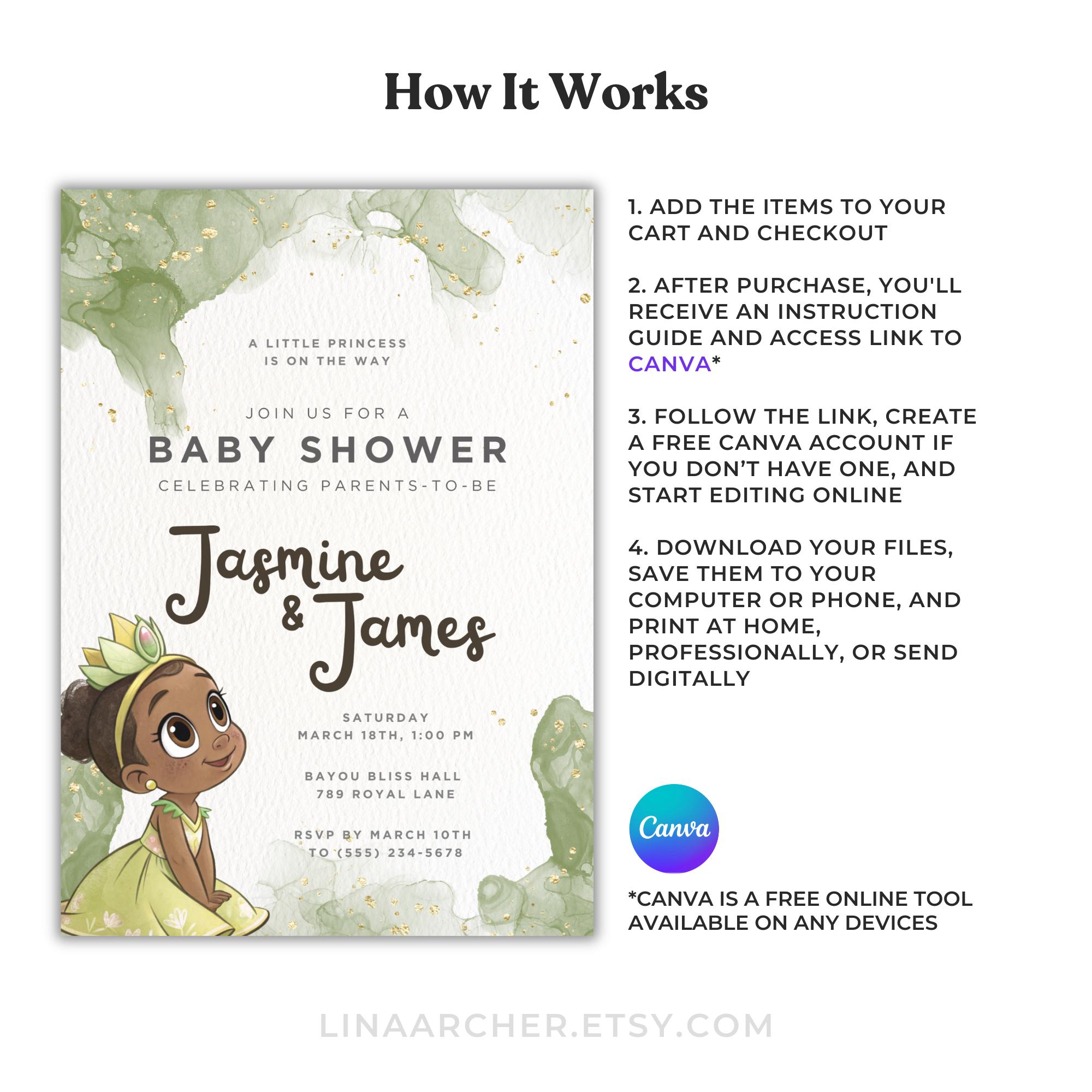 Little Princess Baby Shower Invitation | Princess Baby Shower Invite ...