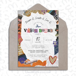 Vision Board Party Invitation | Manifestation Gathering | Girls Night ...
