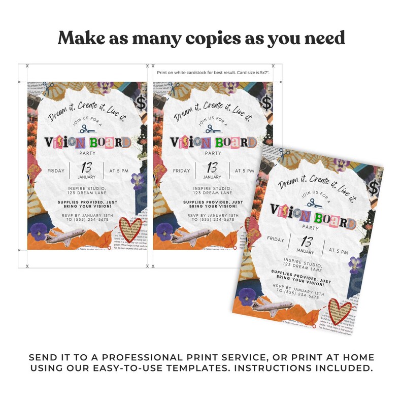 Vision Board Party Invitation Manifestation Gathering Girls Night ...