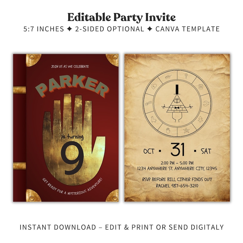 Gravity Falls Birthday Party Invitation | Editable Digital Template ...