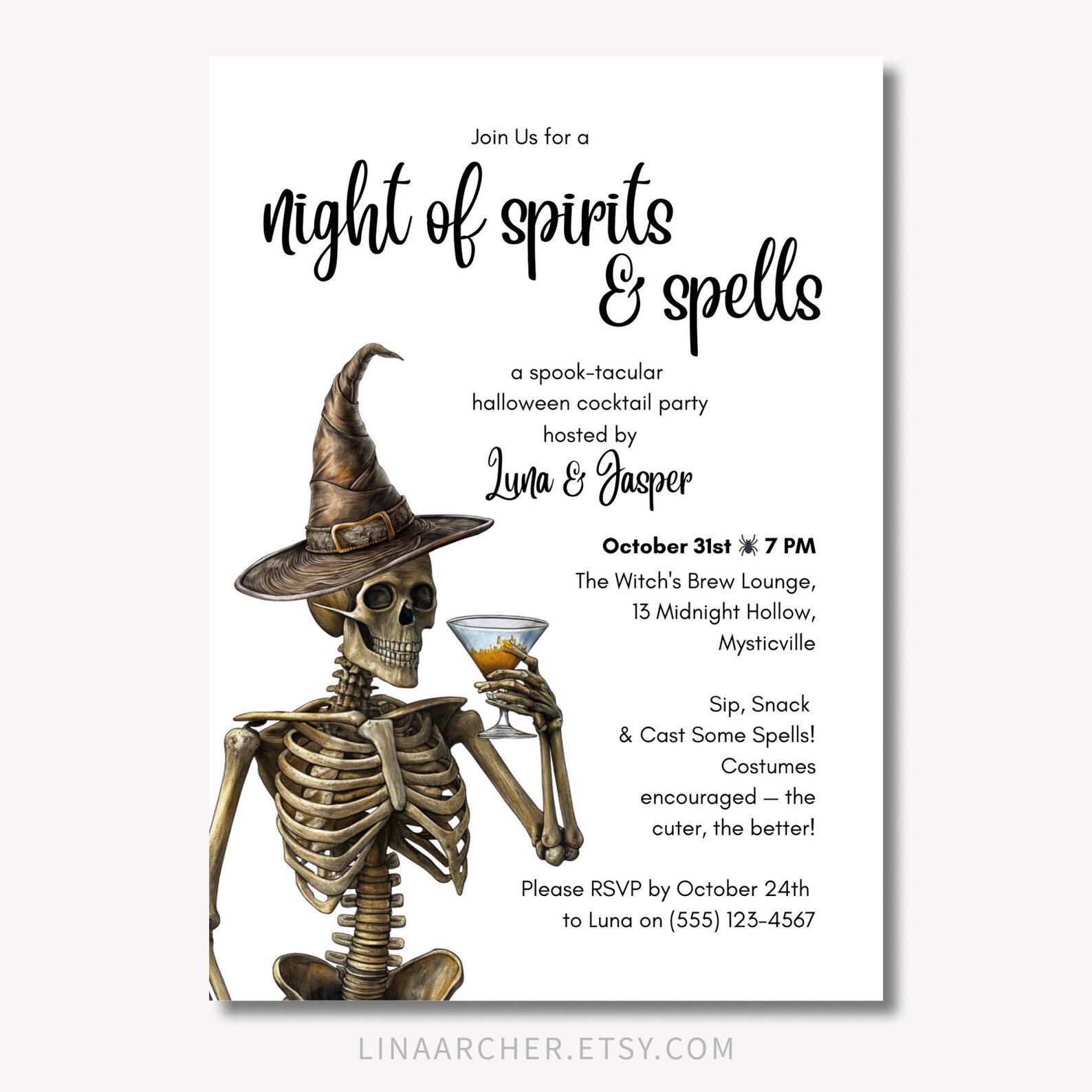Minimalist Cocktail Party Invite – Editable Canva Template - Etsy