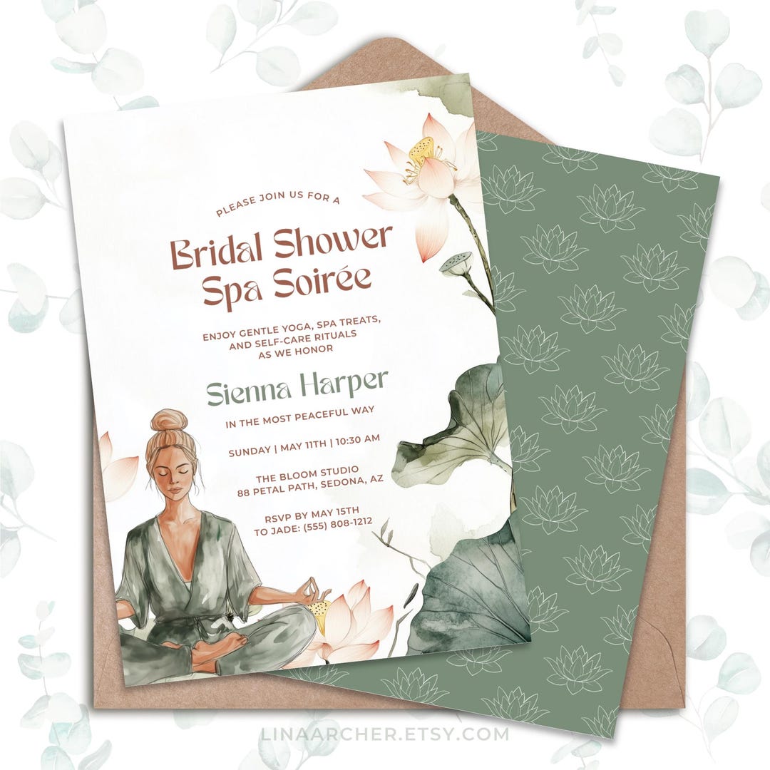 Spa Bridal Shower Invitation • Bachelorette Party Editable Canva ...
