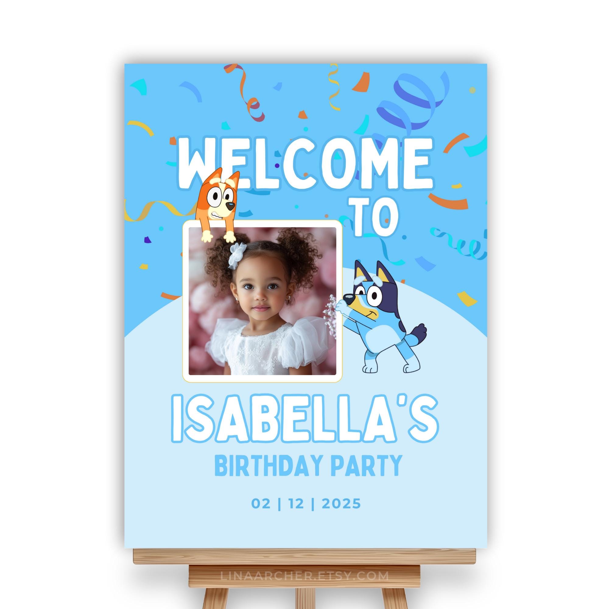 Bluey Welcome Sign Birthday Party | Editable Bluey Party Supplies ...