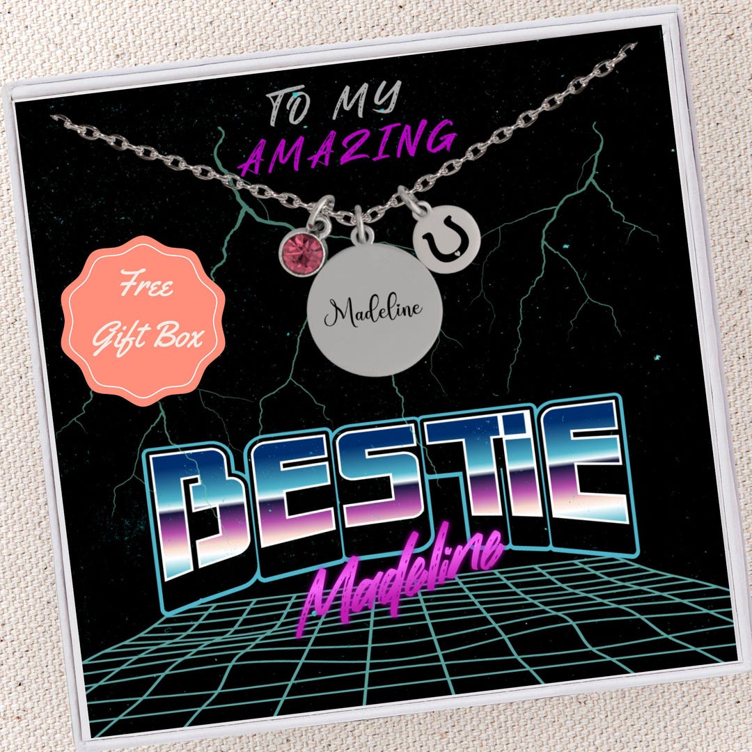 Personalized Bestie Gift Necklace Bestie Necklace Friendship Necklace ...