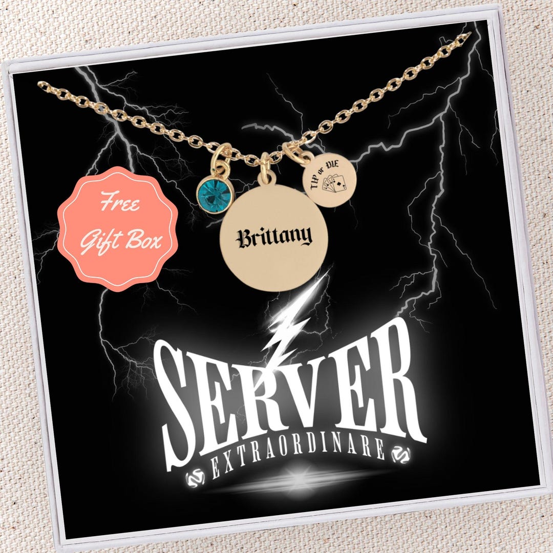 Personalized Server Gift Necklace Restaurant Server Christmas ...