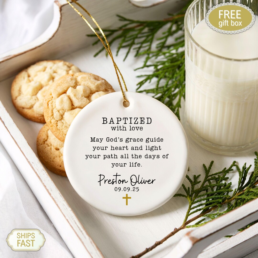 Personalized Baptism Ornament: Custom Name & Date Keepsake - Etsy