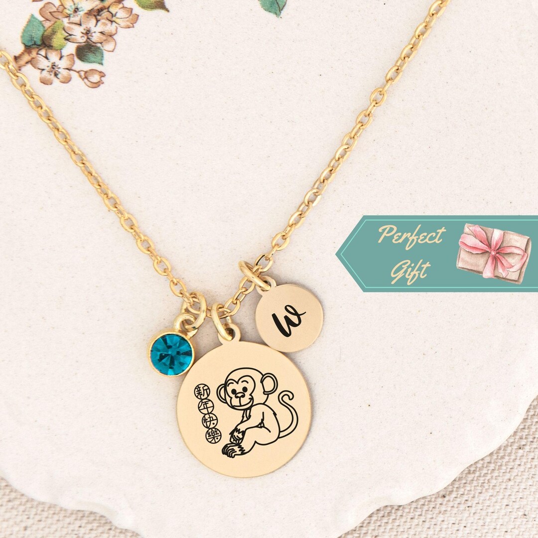 Chinese Zodiac Monkey Necklace Gift Lunar New Year of the Monkey ...