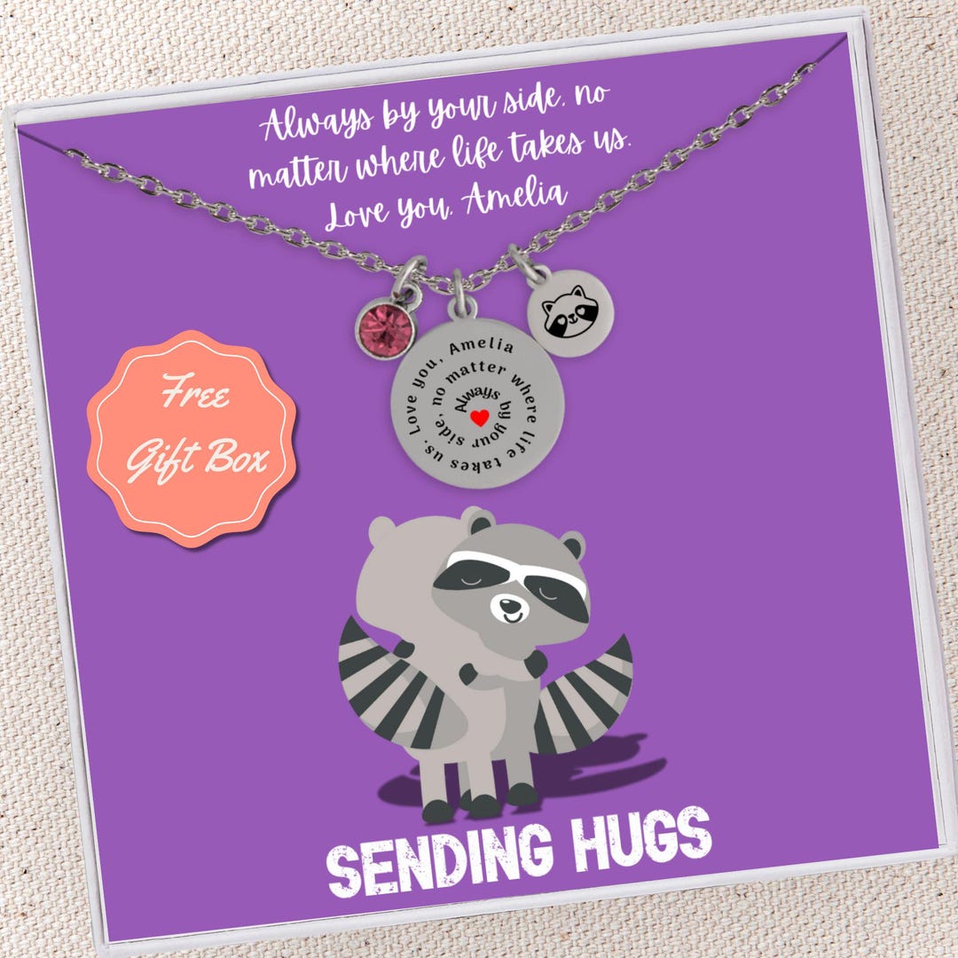Personalized Sending Hugs Gift Necklace for Friends Struggling Hug ...