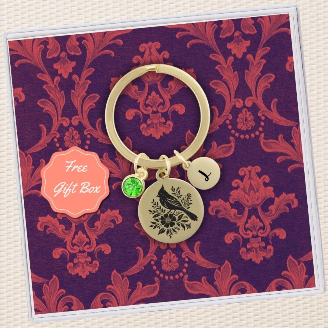 Custom Cardinal Bird Keychain Gift for Bird Lover Personalized ...