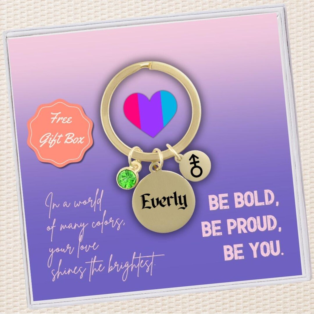 Custom Androgyne Pride Keychain Gift Idea Androgyny Coming Out Gift ...