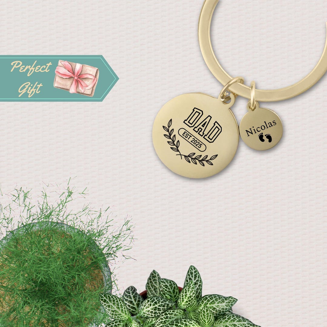 Custom New Dad Keychain Gift for First Time Father Keychain ...