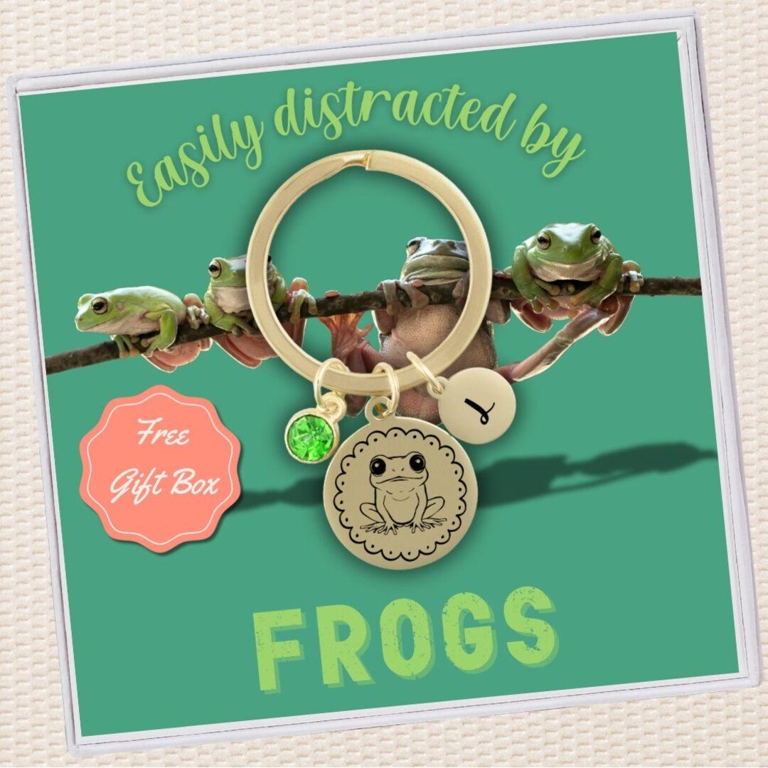 Personalized Frog Keychain Gift for Frog Lover Custom Birthstone ...