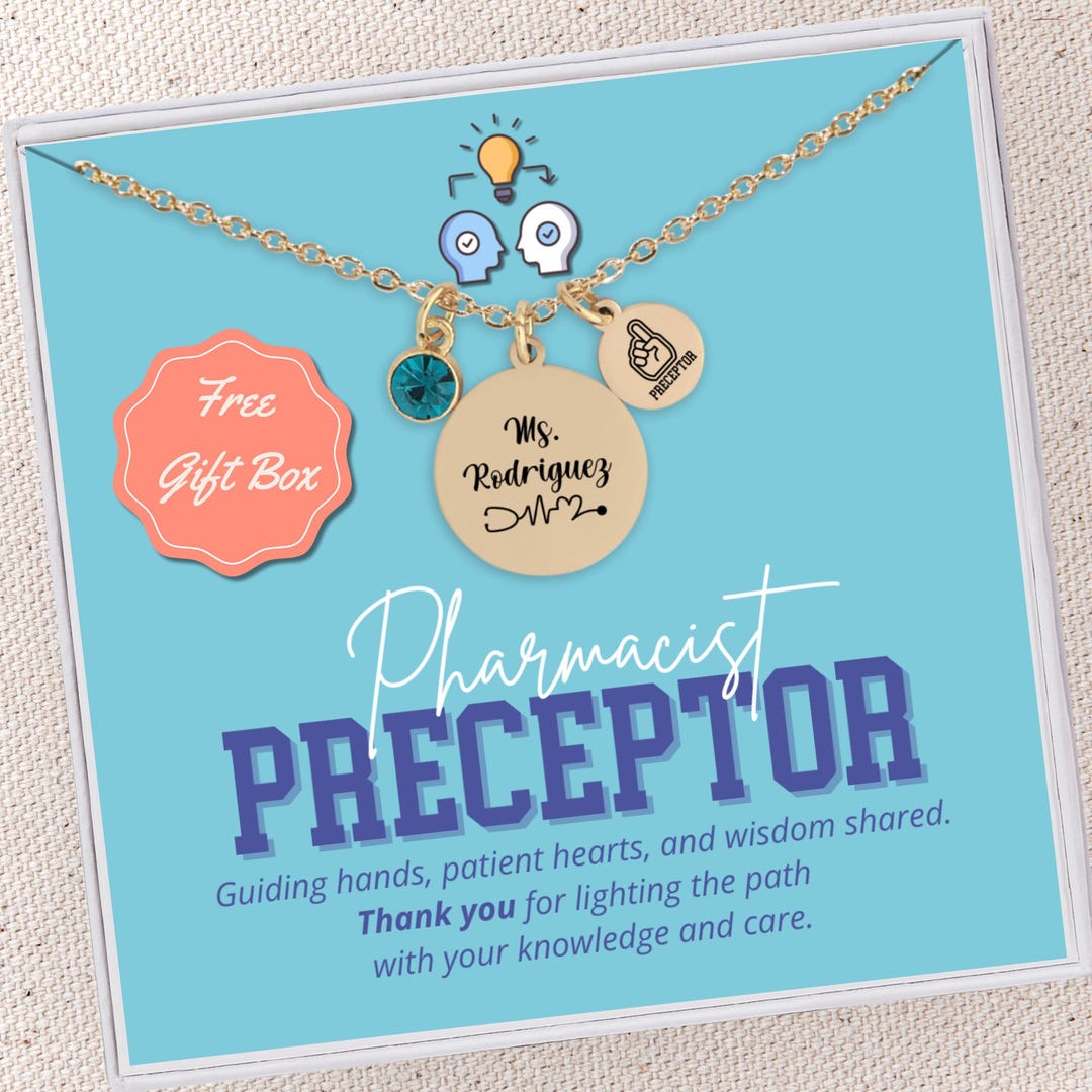 Personalized Pharmacist Preceptor Necklace Gift for Pharmacy Preceptor ...