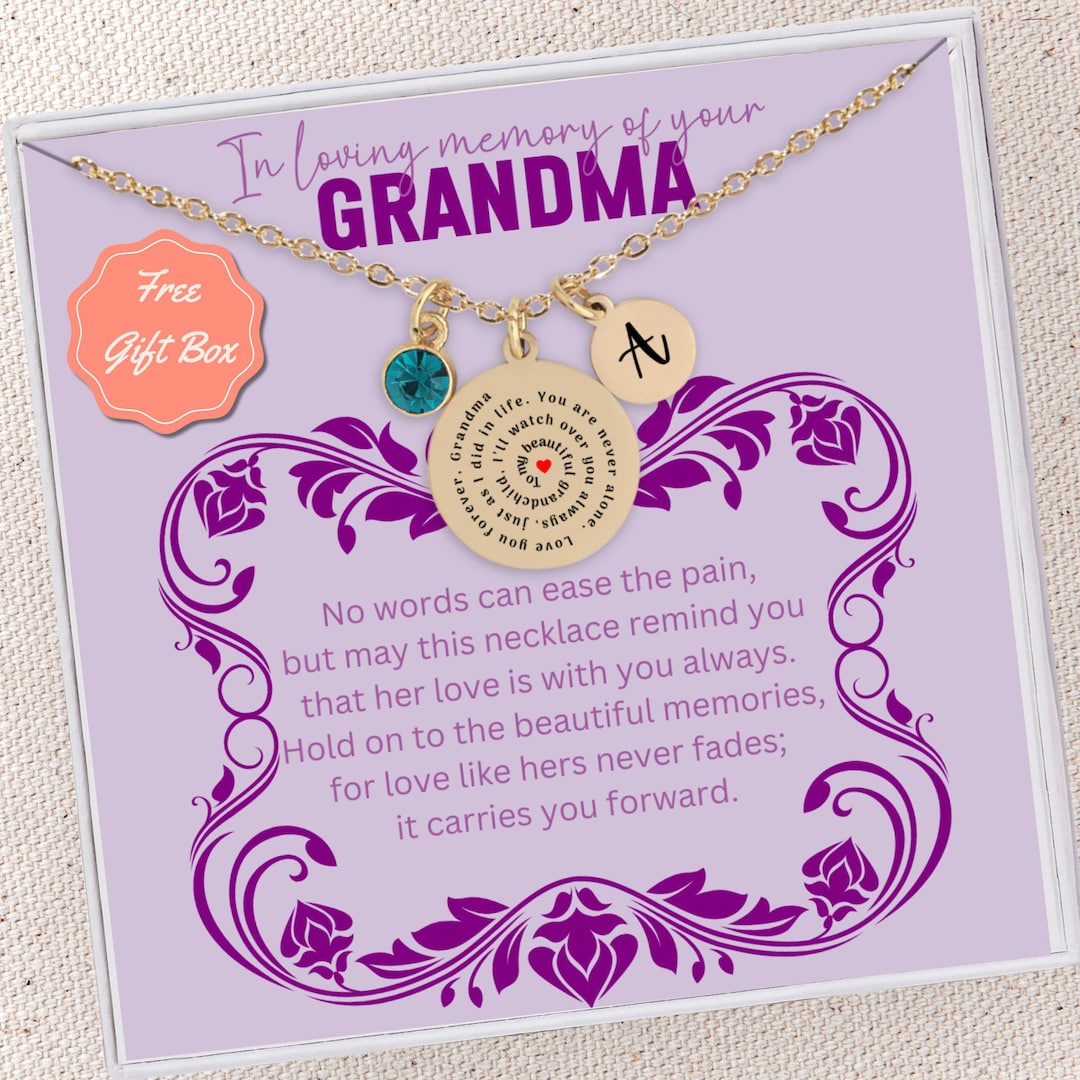 Personalized Grandma Memorial Necklace Loss of Grandma Sympathy Gift ...