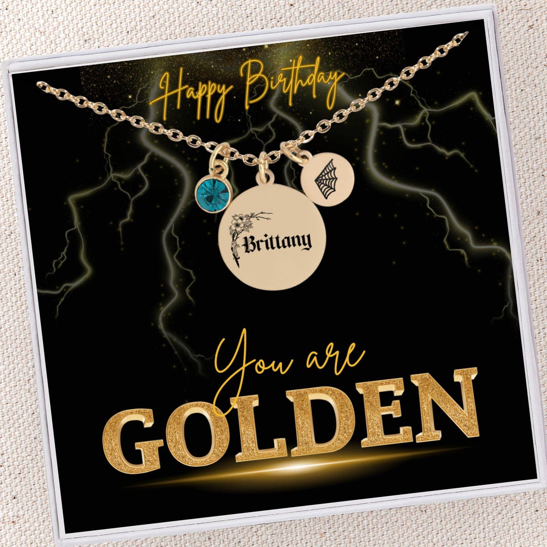Personalized Golden Birthday Necklace: 18k Gold Plated or Sterling ...