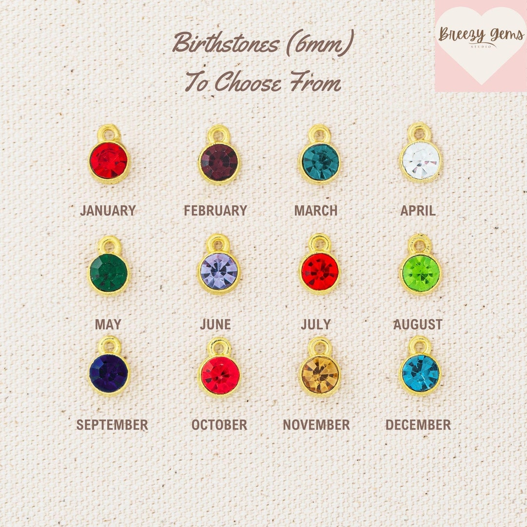 Add on Birthstone, Birth Charm, Add on Charm, Birthstone Charm, Small ...