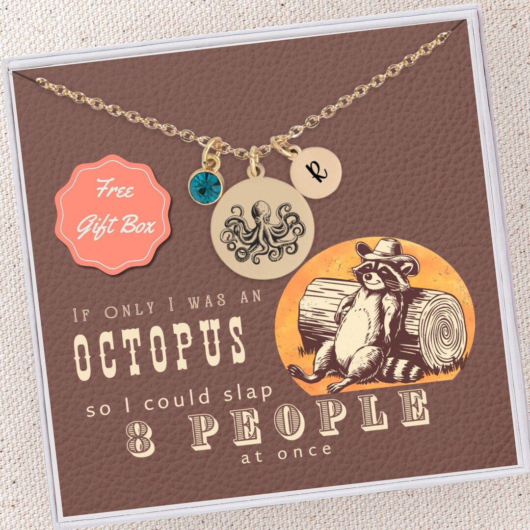 Personalized Funny Octopus Gift Necklace for Octopus Lover Custom ...