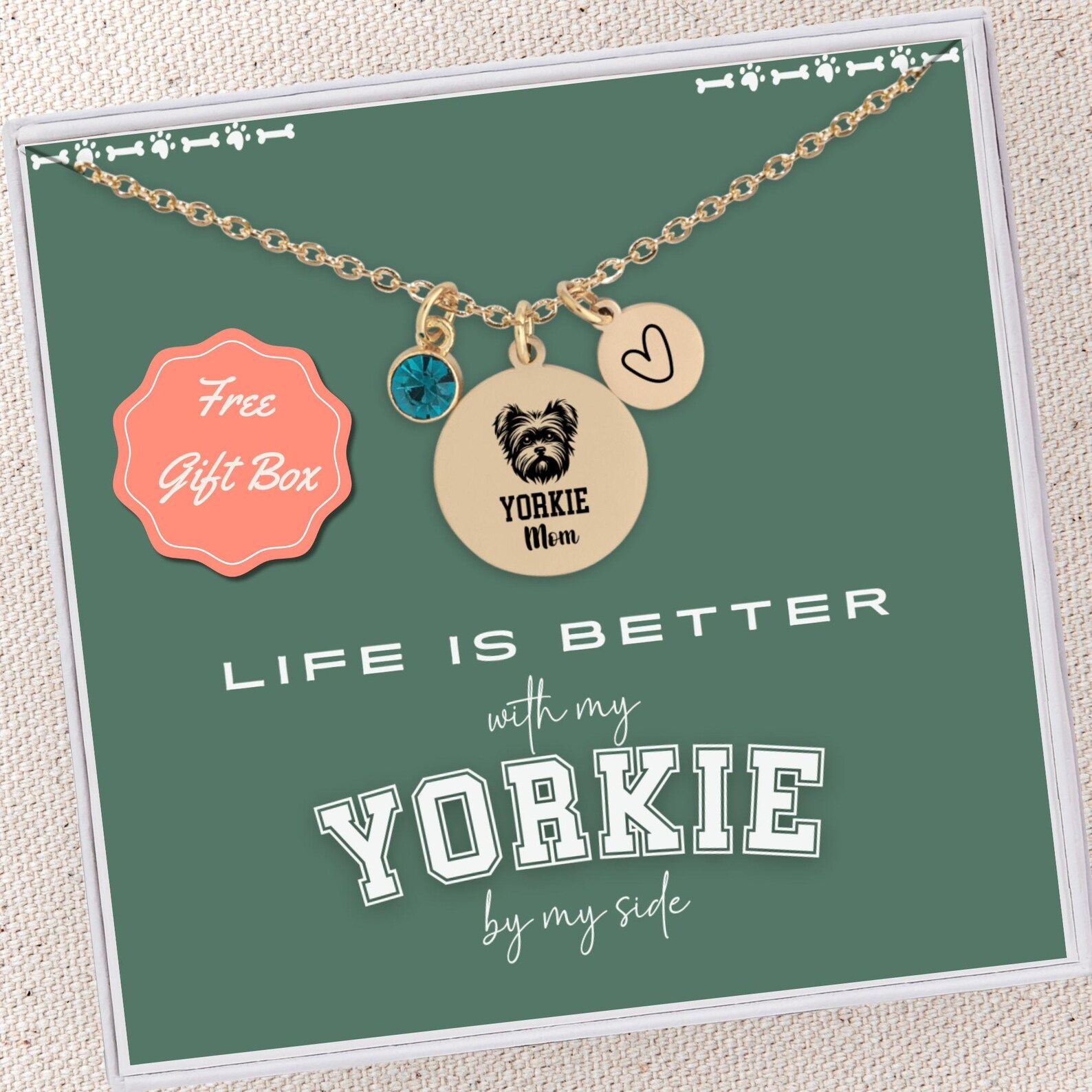 Custom Yorkie Necklace Gift Yorkie Dog Mom Necklace Gift for Yorkie Mom ...