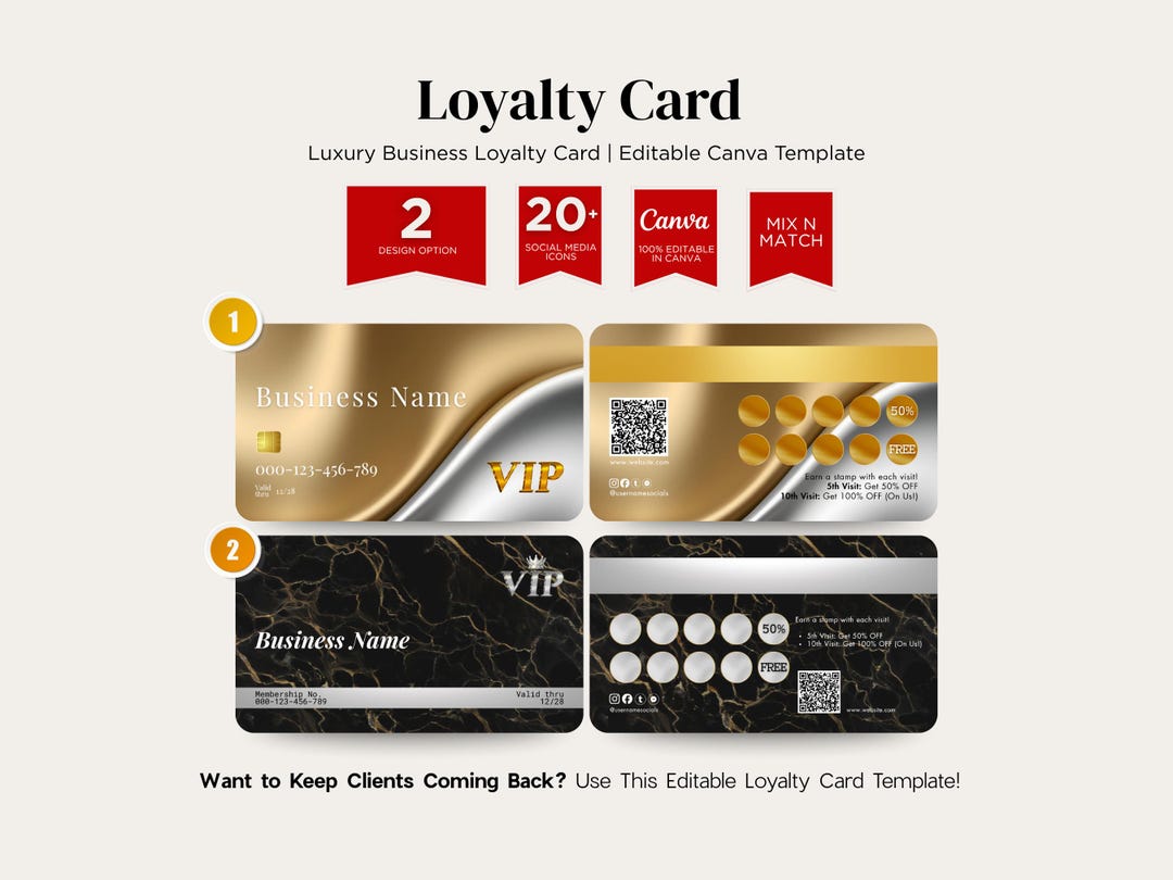 VIP Loyalty Card Template Hair Stylist Loyalty Credit Card Template ...