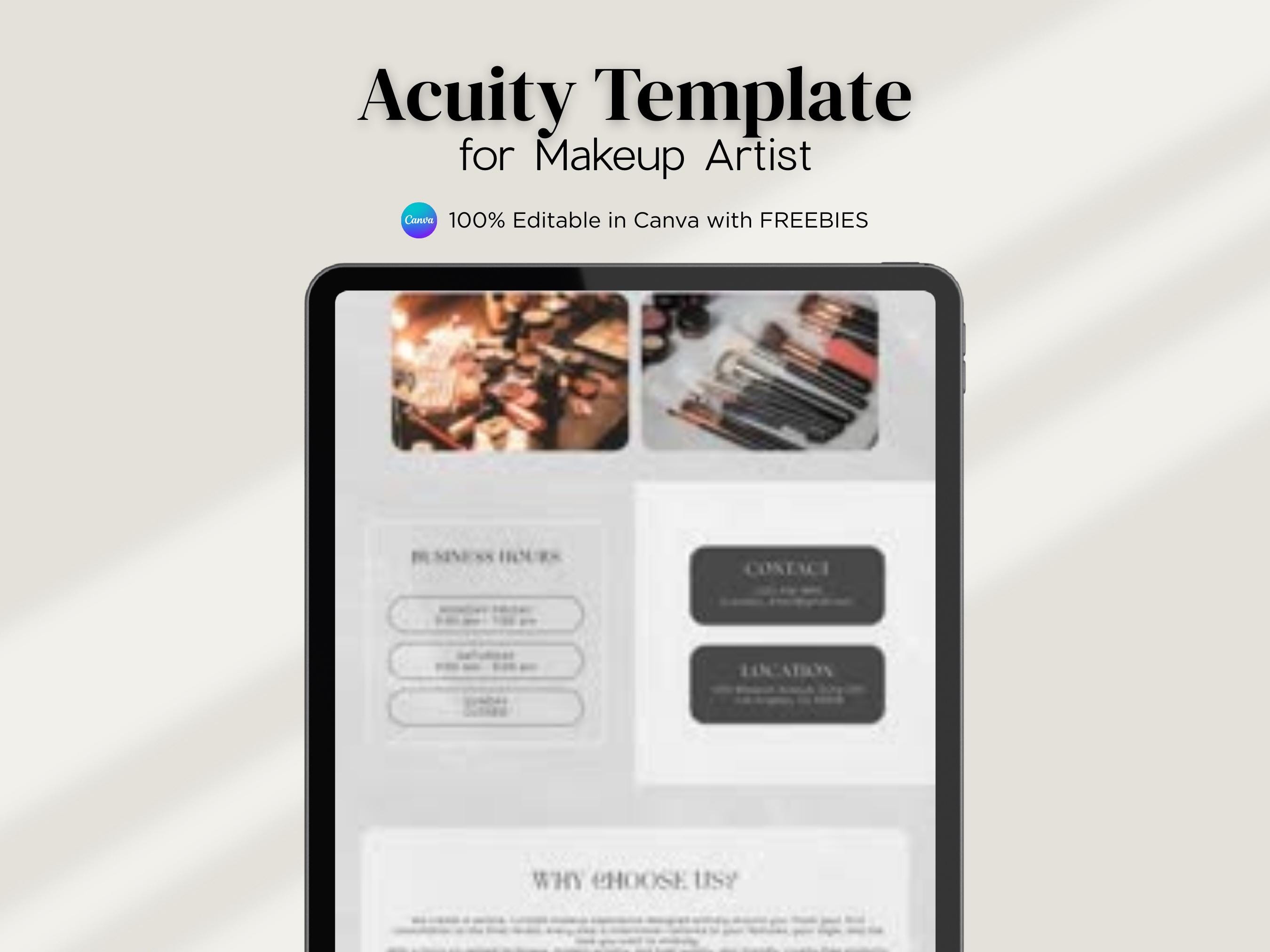 Acuity Scheduling Template Makeup Booking Site Minimalist Makeup ...