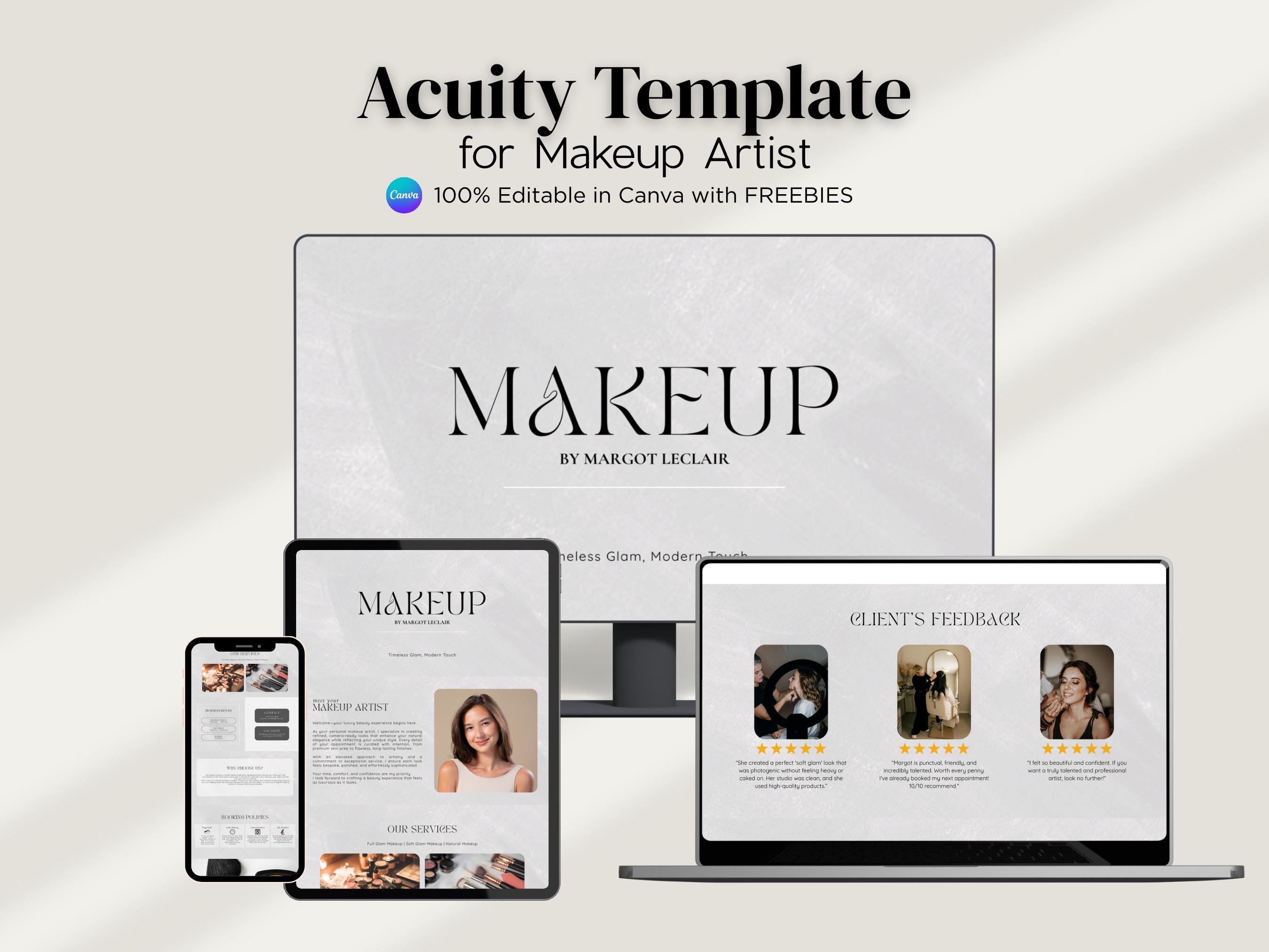 Acuity Scheduling Template Makeup Booking Site Minimalist Makeup ...