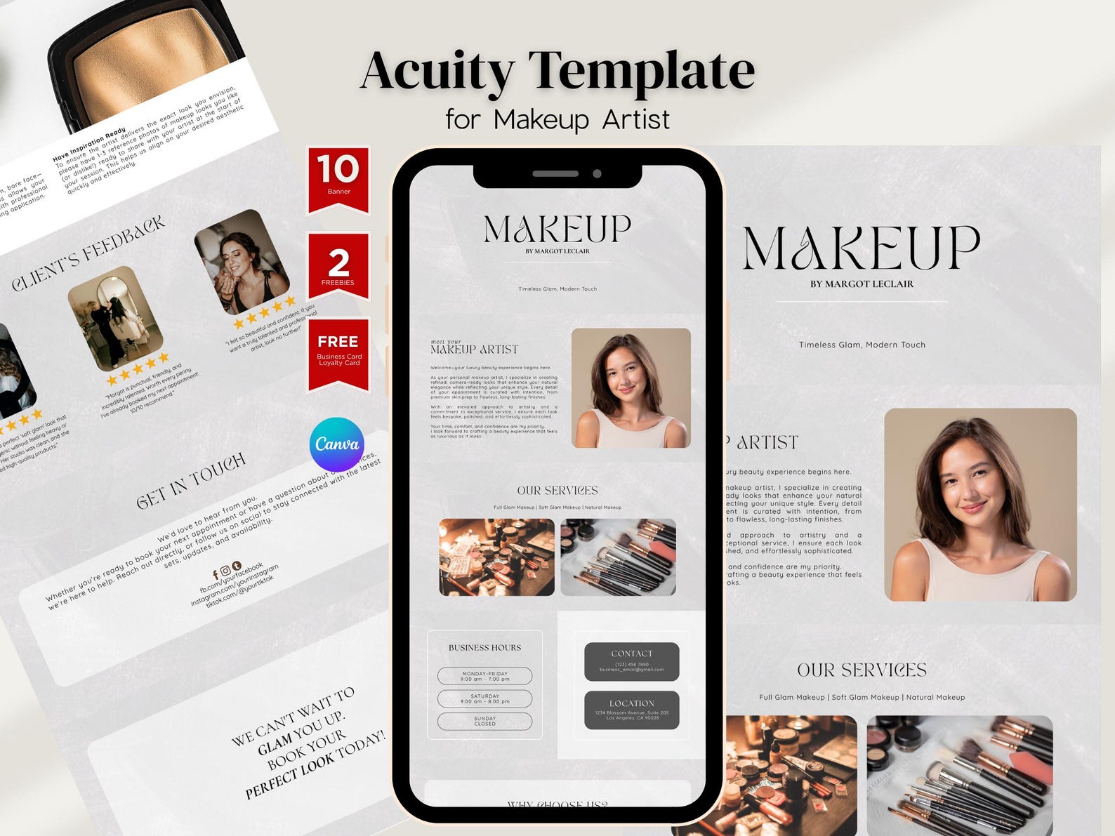 Acuity Scheduling Template Makeup Booking Site Minimalist Makeup ...