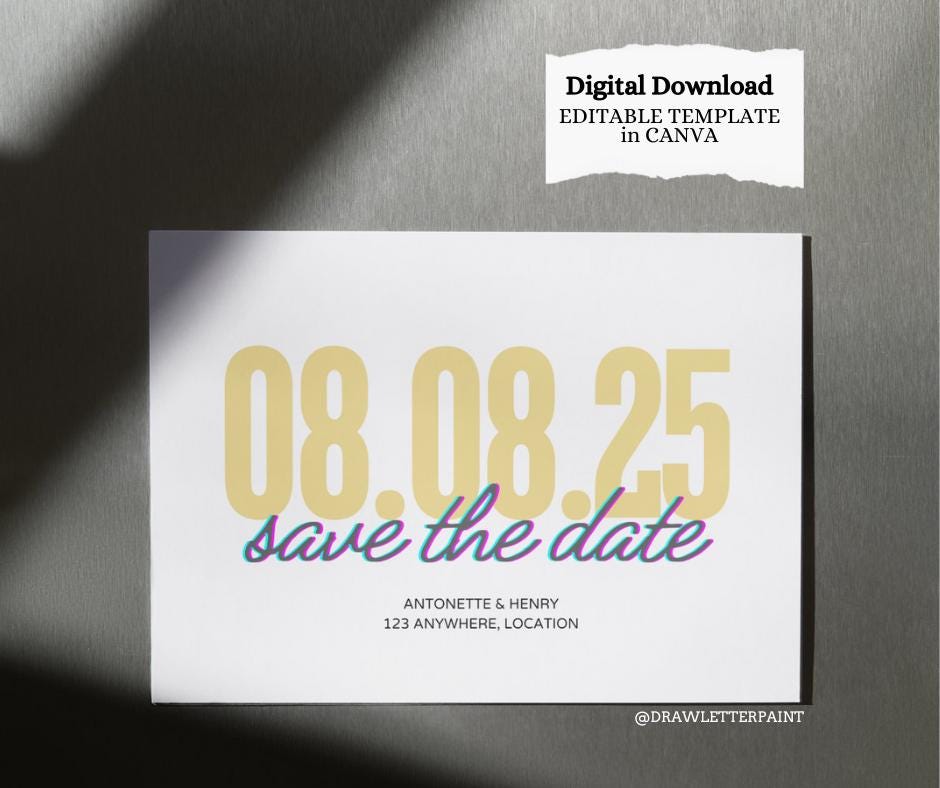 Retro Save the Date Invitation Template Fun Pink Save Our Date Invite ...