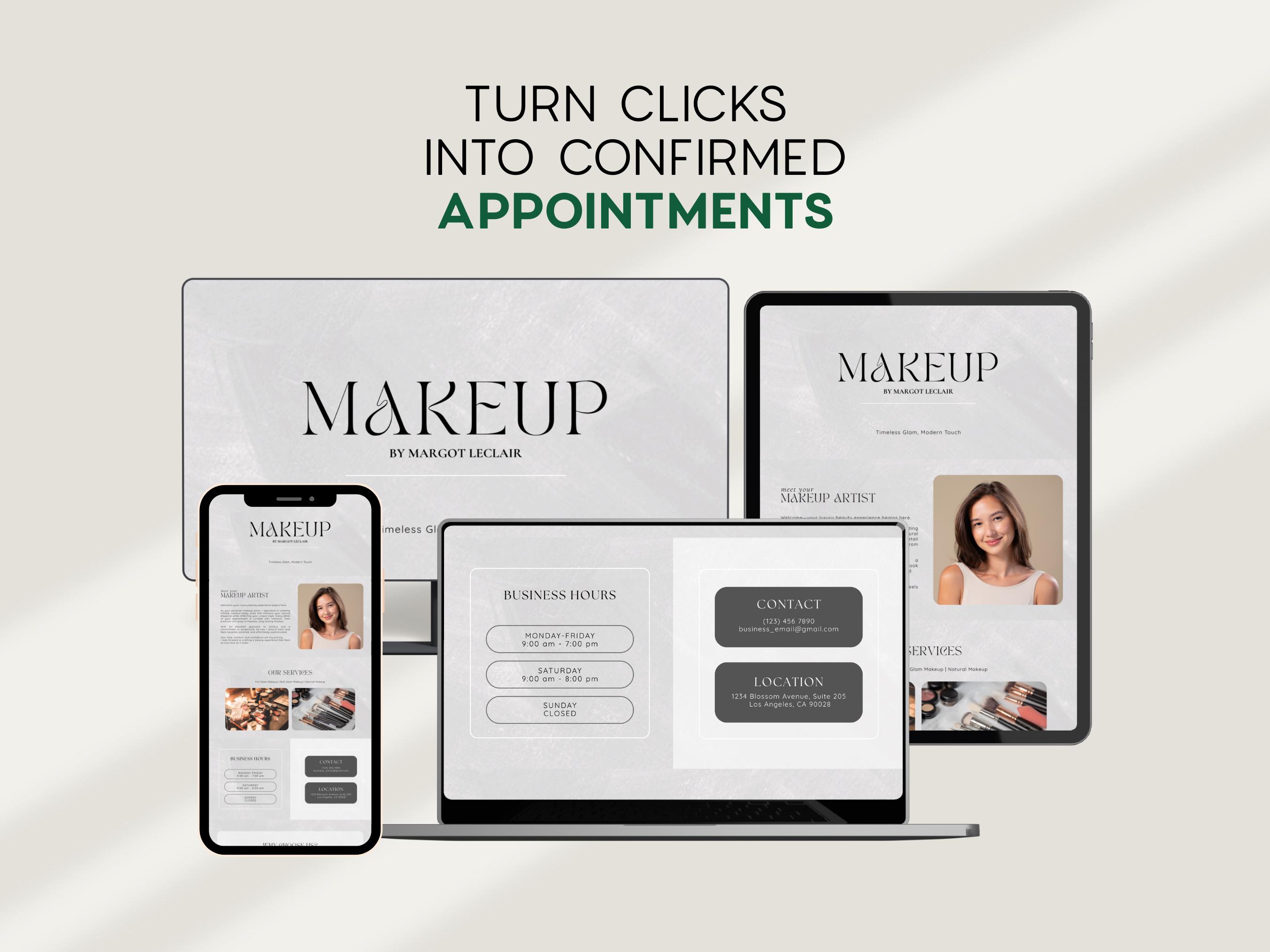 Acuity Scheduling Template Makeup Booking Site Minimalist Makeup ...