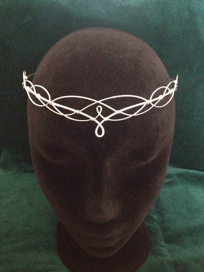 Wedding Circlet Bridal Headpiece Medieval Crown Silver Tiara Elven ...