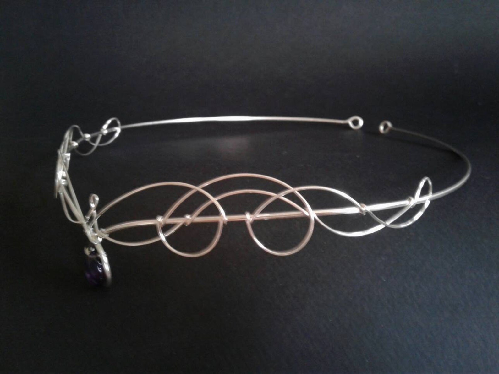 Tiara Circlet Wedding Headpiece With Amethyst Medieval Elven ...