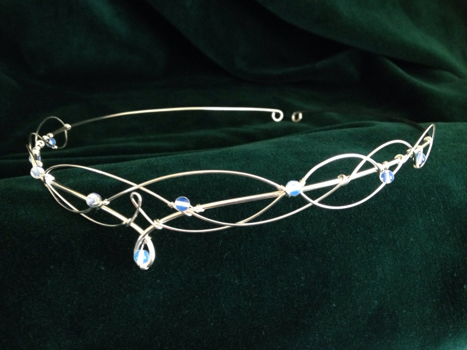 Handmade Gemstone Circlet: Silver Plated Elven Tiara Headpiece - Etsy