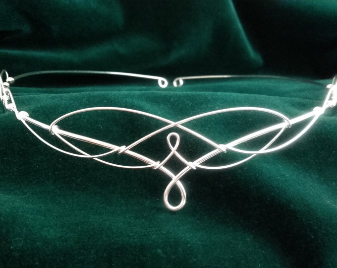 Silver Bridal Circlet Tiara Wedding Headpiece Elven Circlet - Etsy