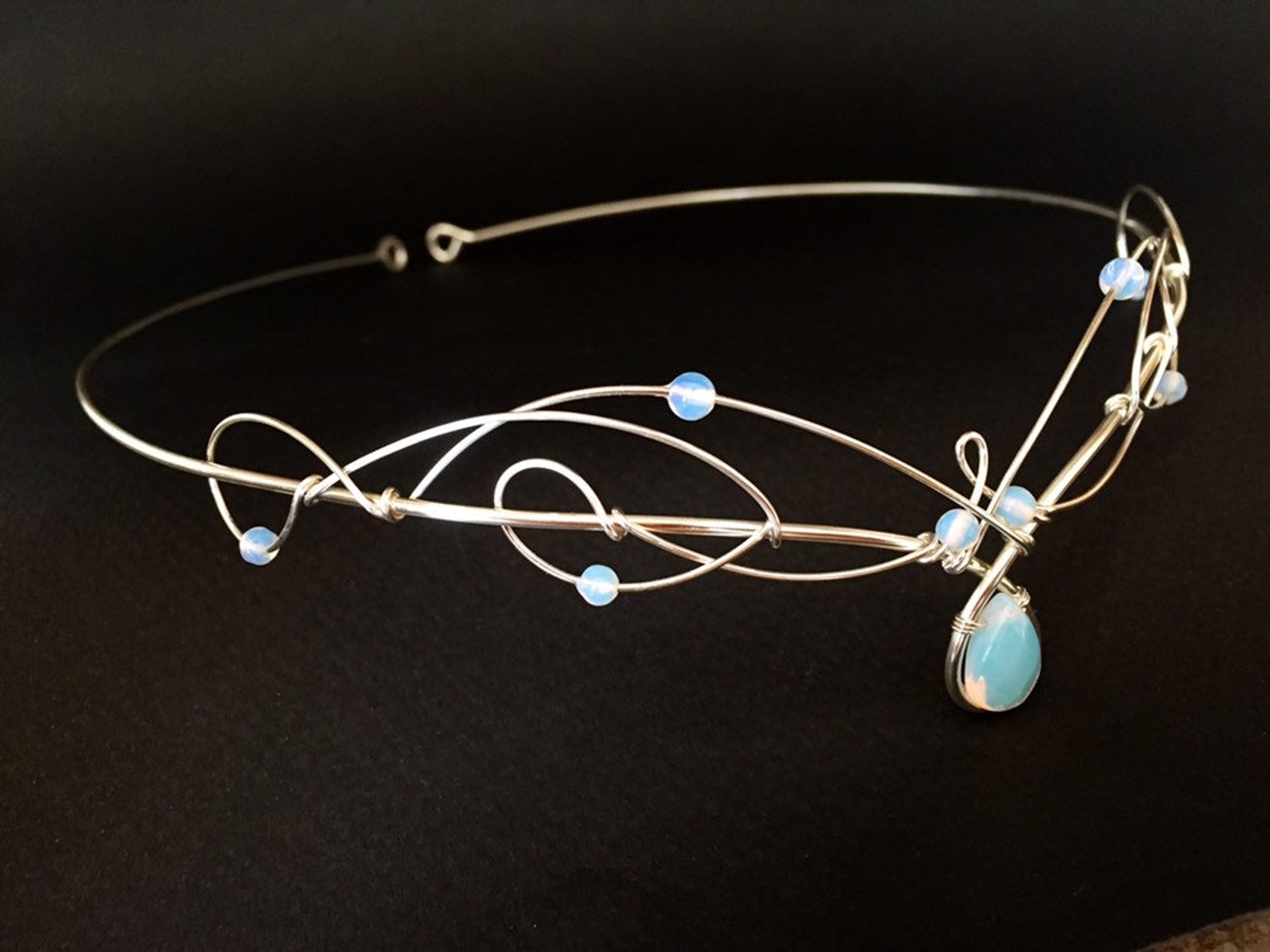 Opalite Tiara Circlet Medieval Crown in Gold or Silver Renaissance ...