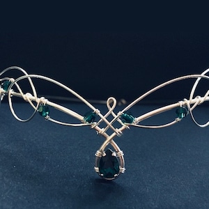 Emerald Green Tiara Elven Wedding Celtic Crown Medieval Renaissance ...