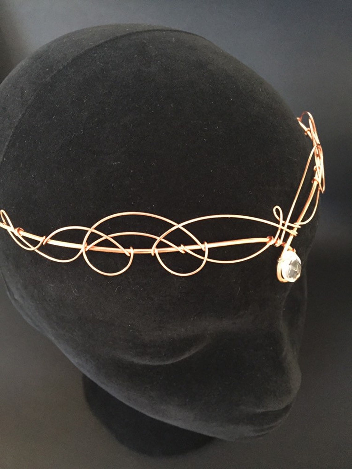 Rose Gold Tiara Circlet Headpiece with Clear Quartz | Etsy