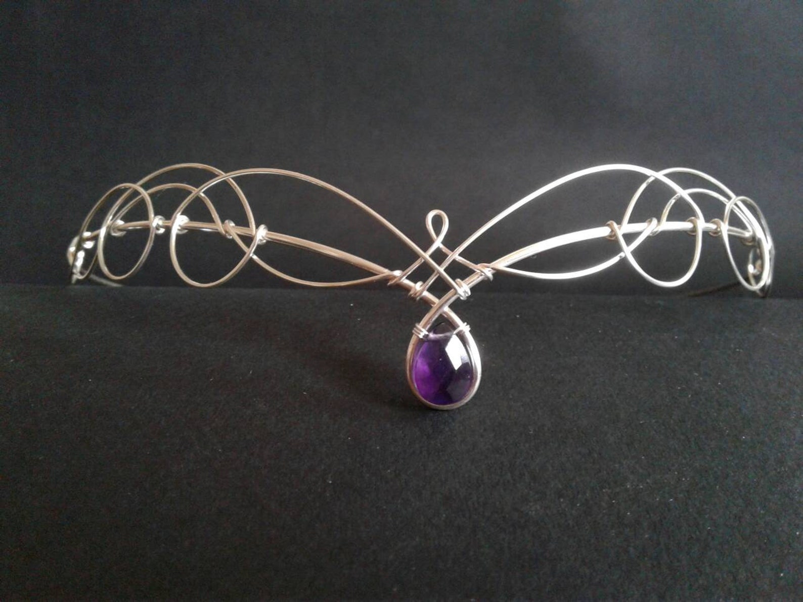 Tiara Circlet Wedding Headpiece With Amethyst Medieval Elven ...