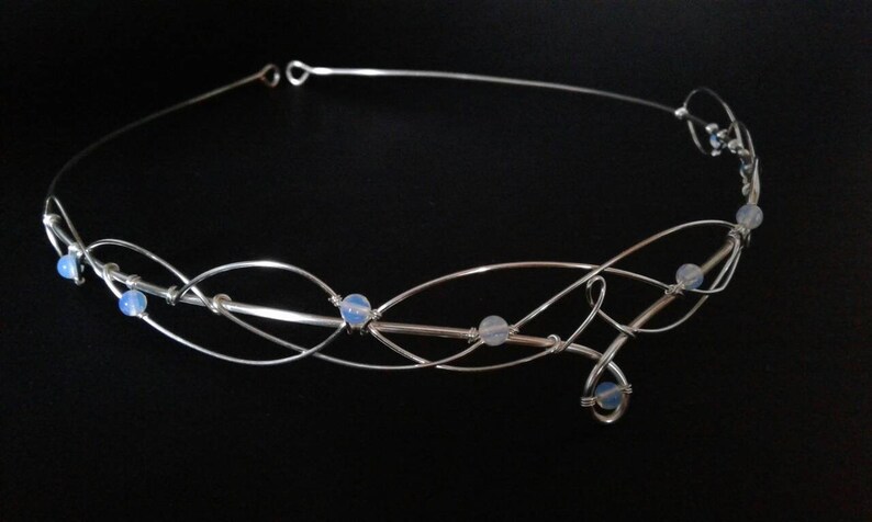 Opalite Moonstone Tiara Circlet Elven Wedding Bride Headpiece - Etsy UK