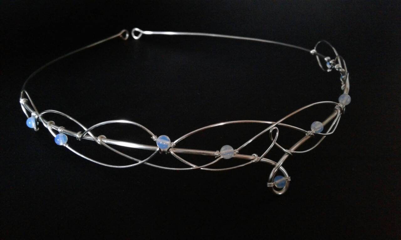 Opalite Moonstone Tiara Circlet Elven Wedding Bride Headpiece | Etsy UK